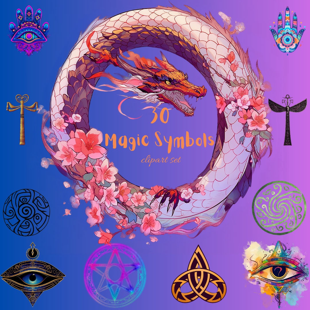 Magic Symbols Clipart Set - 30 Transparent Designs - Etsy