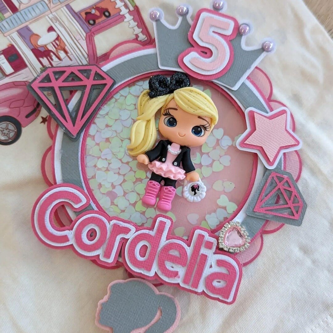 Pink Doll Girl Cake Topper - Etsy