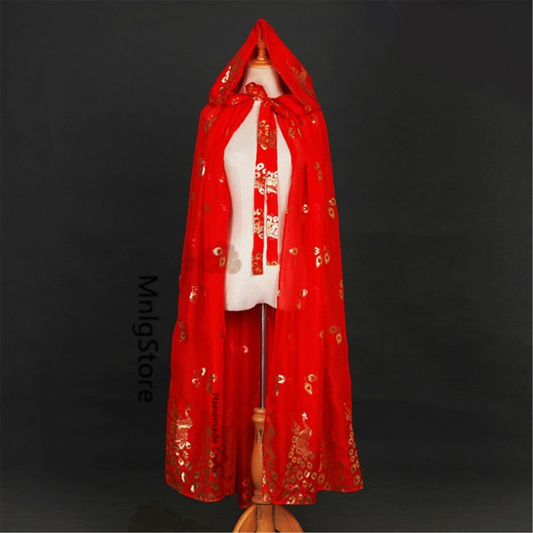 Red Hooded Cape - Etsy