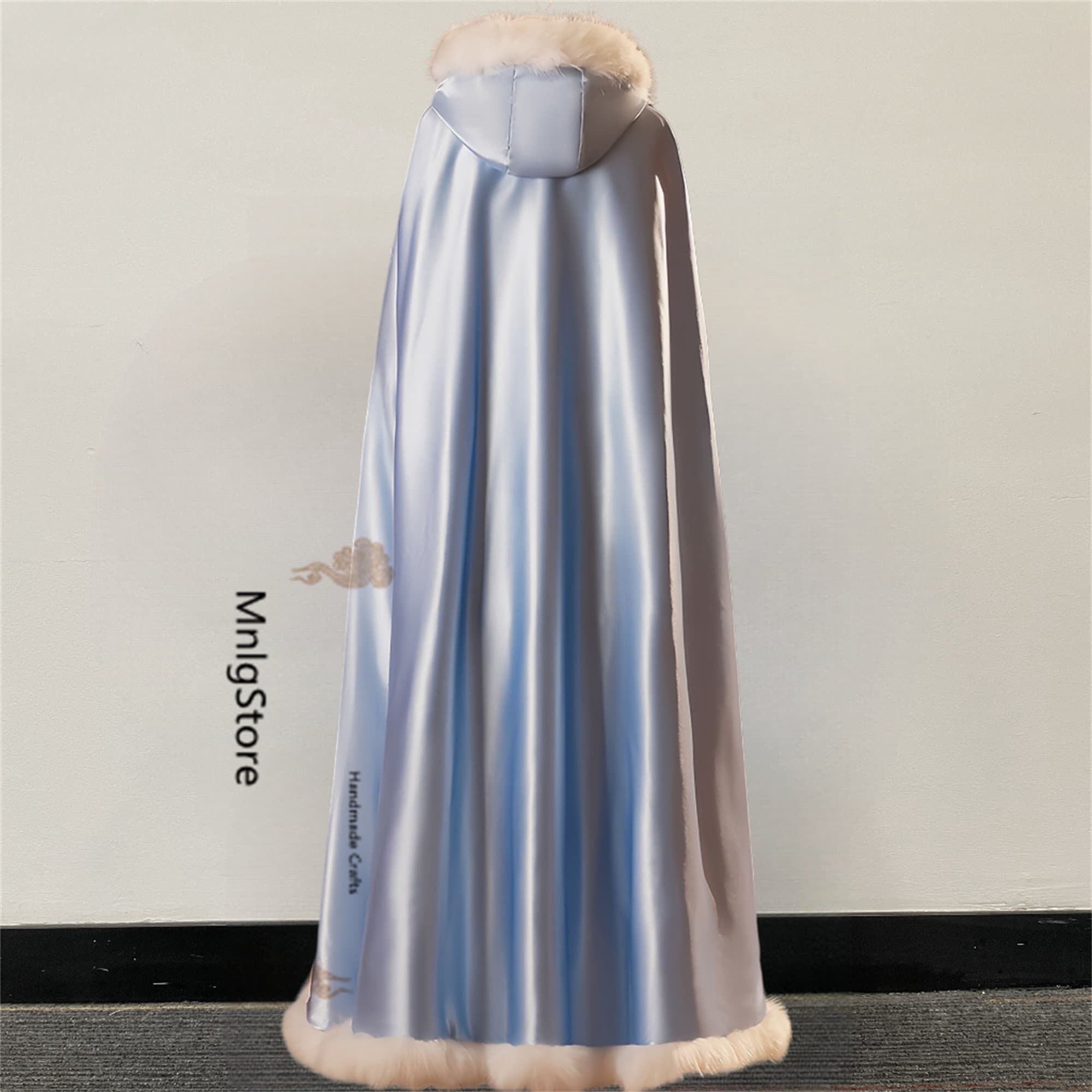 Light Blue Cape, Wedding Cape, Hooded Cape for Bride, Warm Cape ...