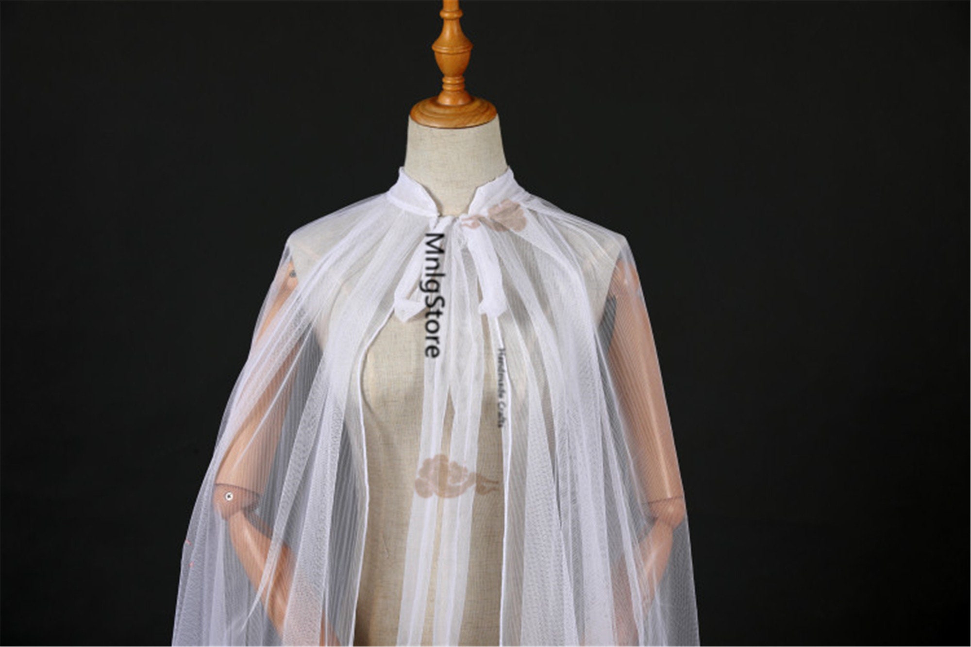 White Tulle Cape, Long Fairy Cape, Wedding Cape, Bridal Cape, Princess ...