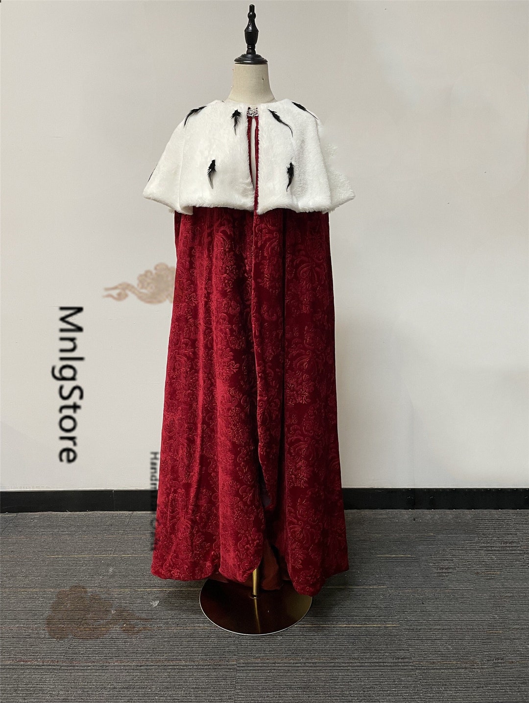 Cosplay Cape Black Feather Cape Velvet Cape Halloween - Etsy