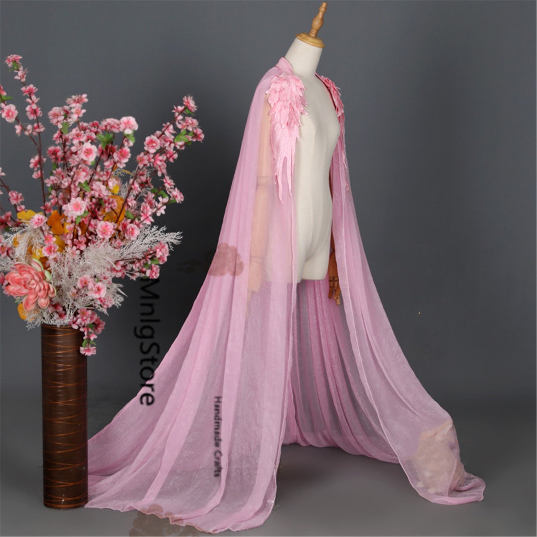 Pink Cape, Chiffon Cape, Princess Cape, Fairy Cape, Long Cape ...