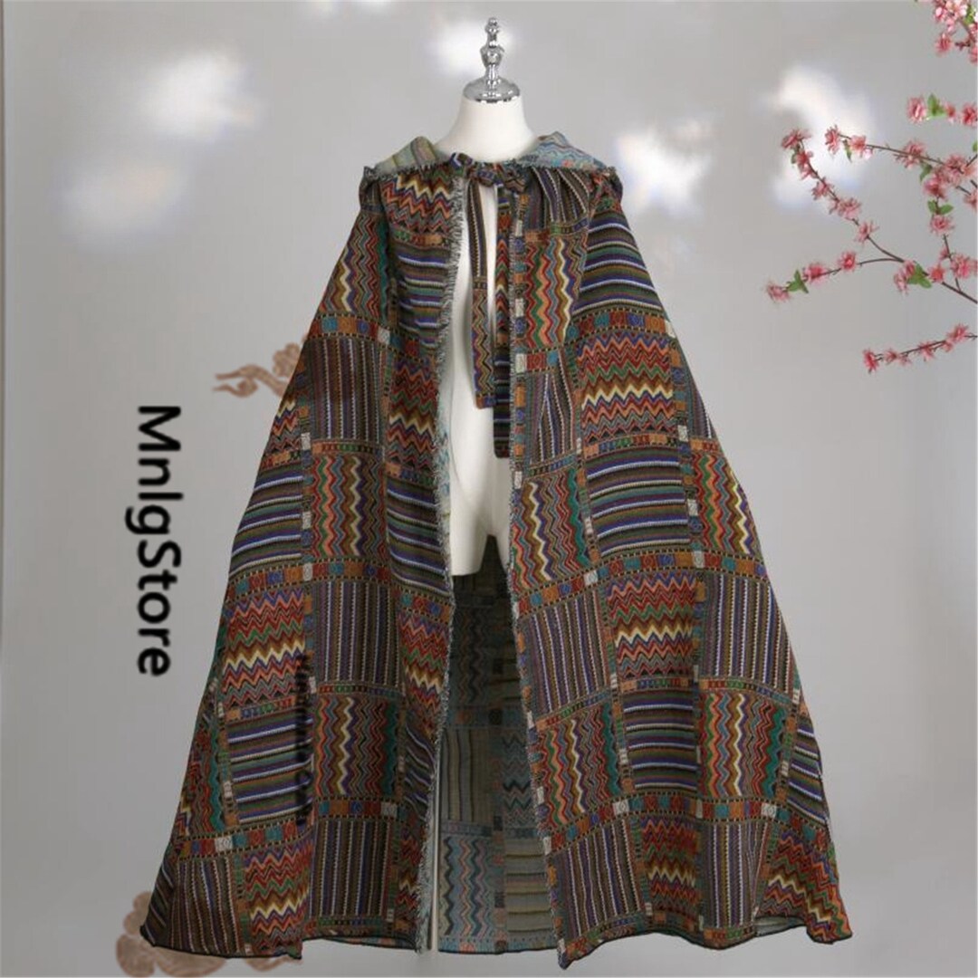 Retro Style Cape, Hooded Cape for Adults, Halloween Cosplay Cape ...