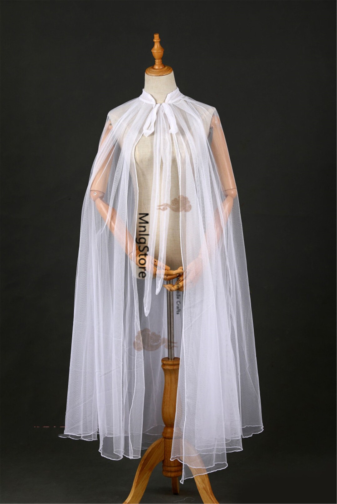 White Tulle Cape, Long Fairy Cape, Wedding Cape, Bridal Cape, Princess ...