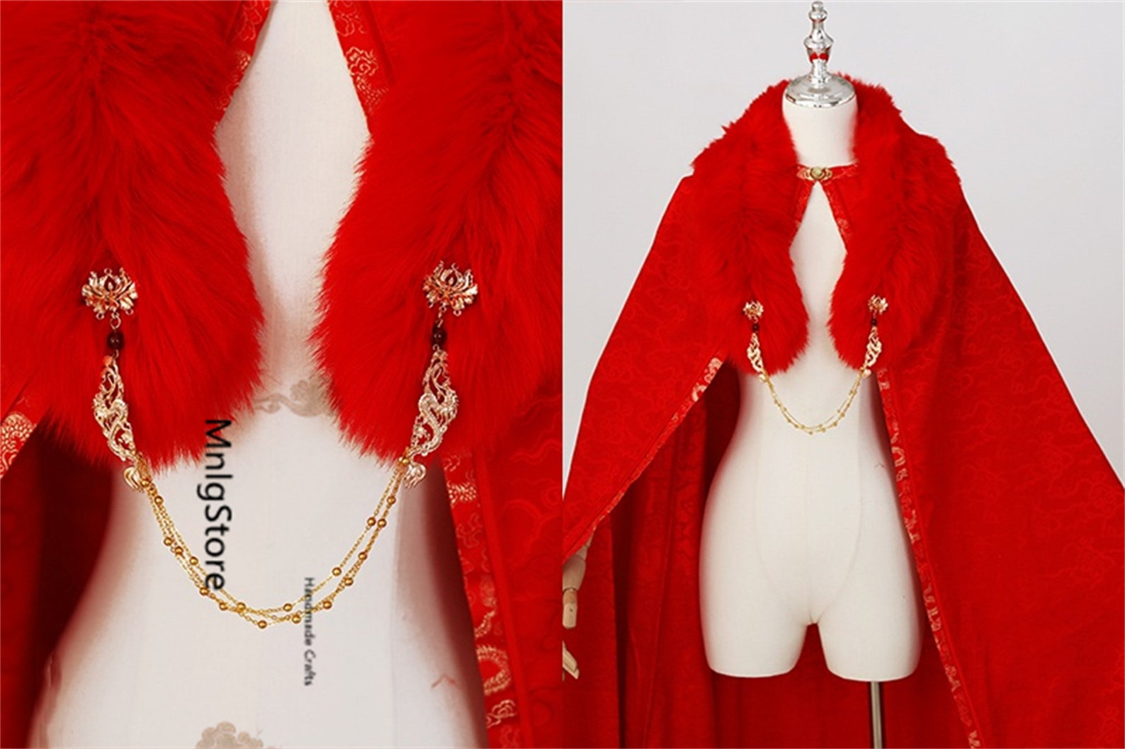 Handmade Cape, With Fur Collar, Couple Cape, Festival Cape for Adults ...