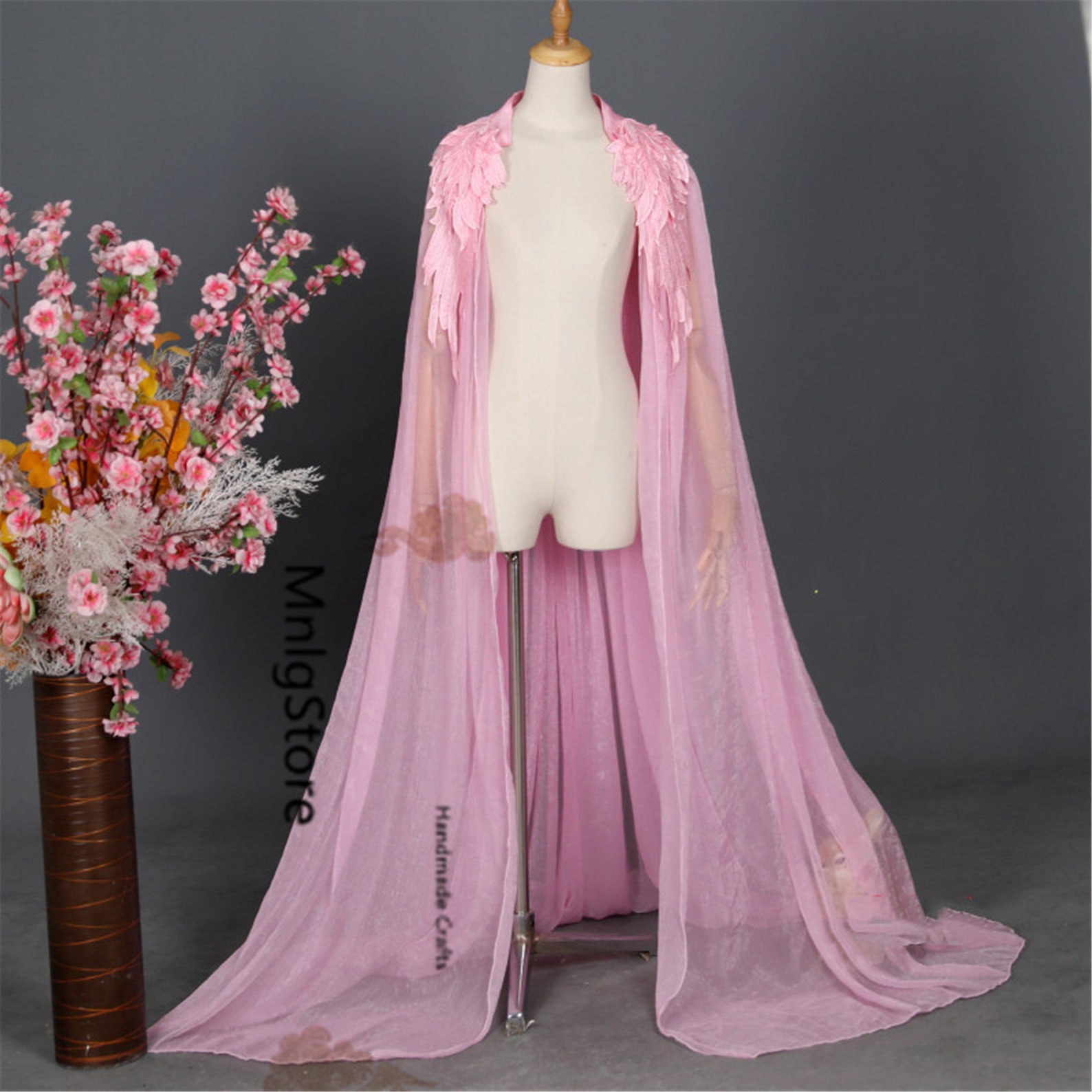Pink Cape Chiffon Cape Princess Cape Fairy Cape Long Cape - Etsy