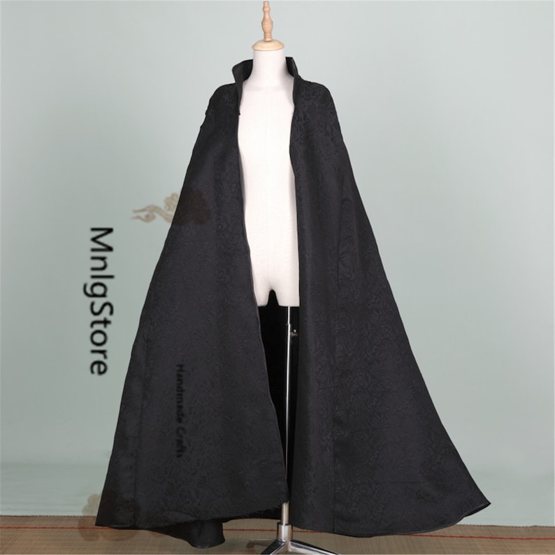 Black Cape, Halloween Cosplay Cape, Men Cloak With Stand Collar ...