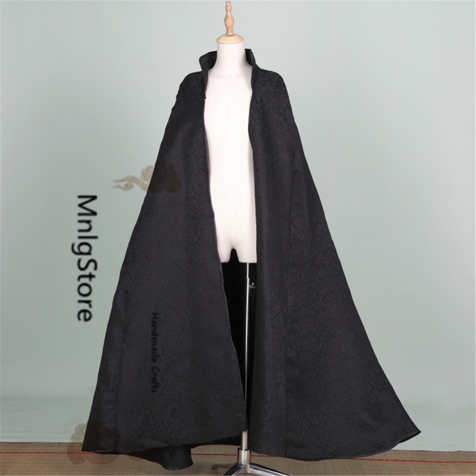 Black Cape, Halloween Cosplay Cape, Men Cloak With Stand Collar ...