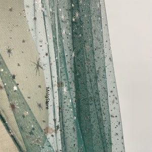 Dark Green Cape, Hooded Cape, Shimmer Star/moon Embellishments Cape ...