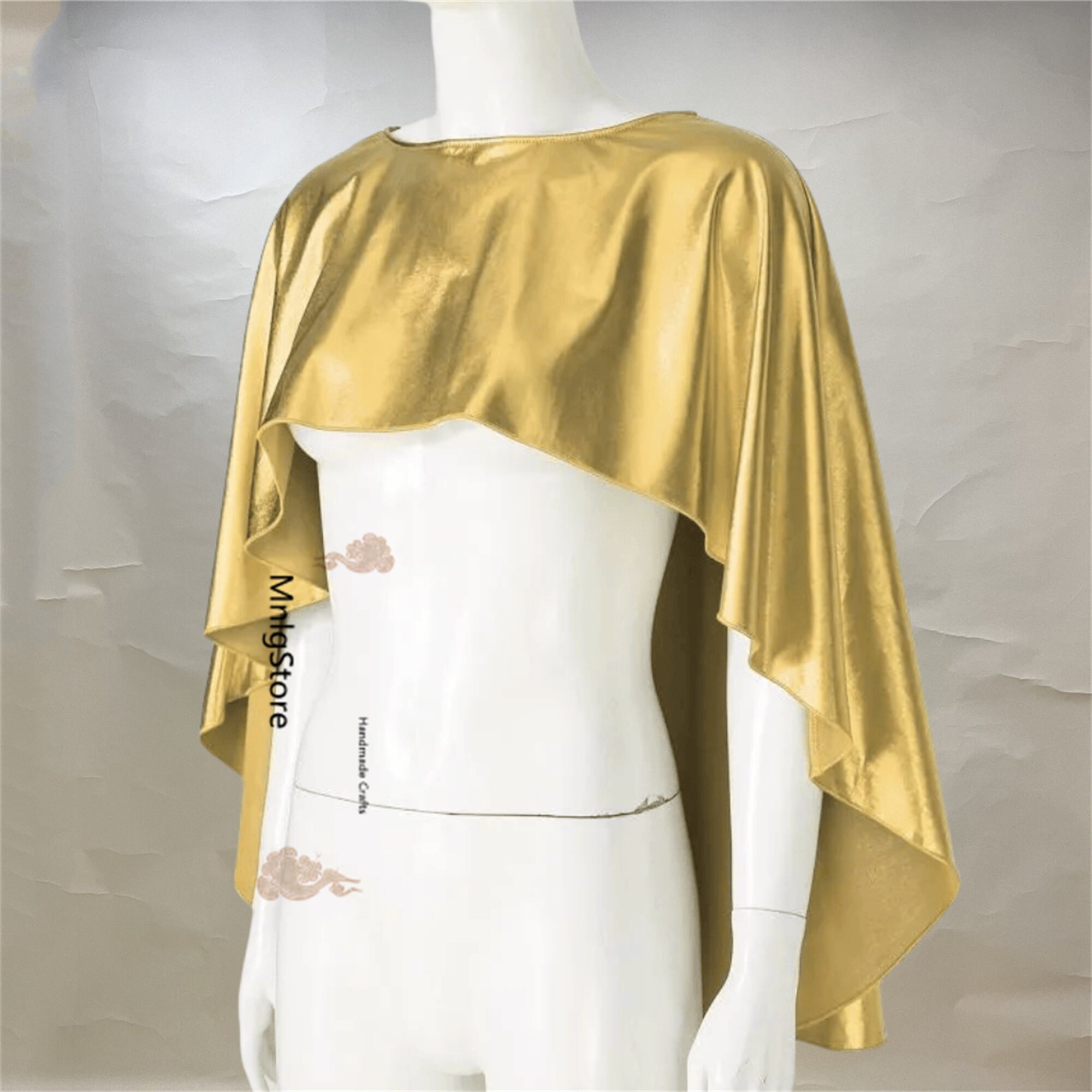 New Shiny Cape, Sleeveless Cape, Attire Shawl, Asymmetric Front and ...