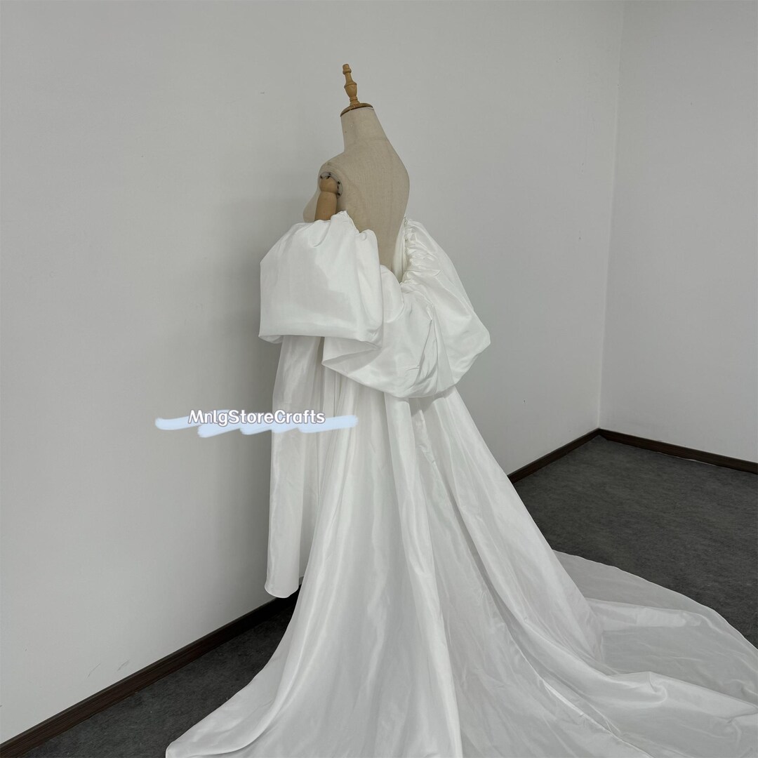 Ivory Taffeta Cape, Off-the-shoulder Cape, Puff Sleeves Cape, Pageant ...