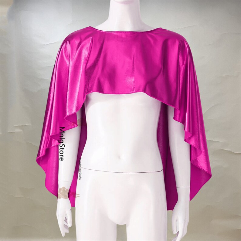 New Shiny Cape, Sleeveless Cape, Attire Shawl, Asymmetric Front and ...