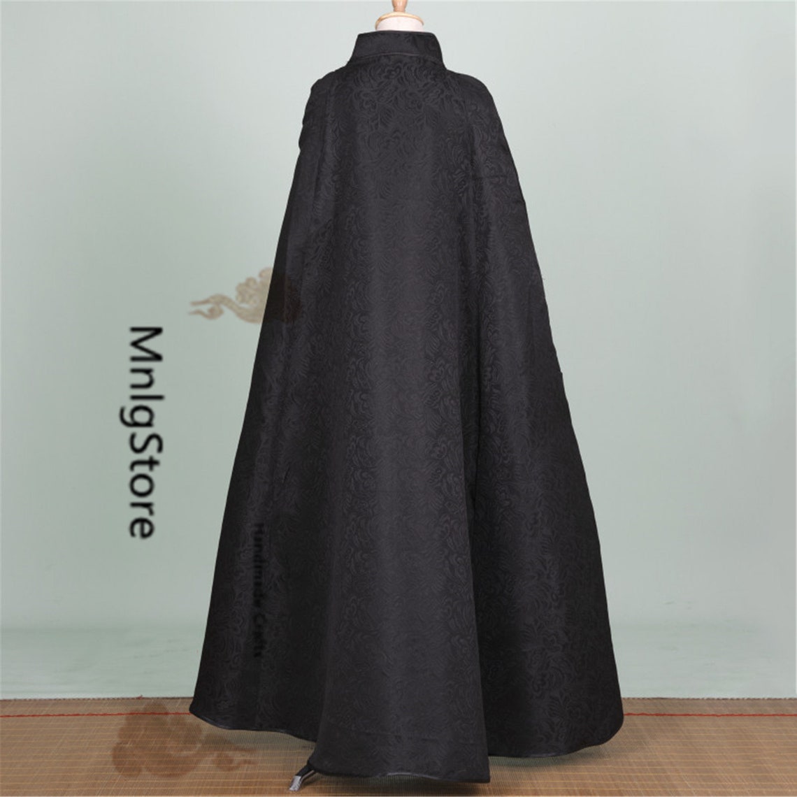 Black Cape, Halloween Cosplay Cape, Men Cloak With Stand Collar ...