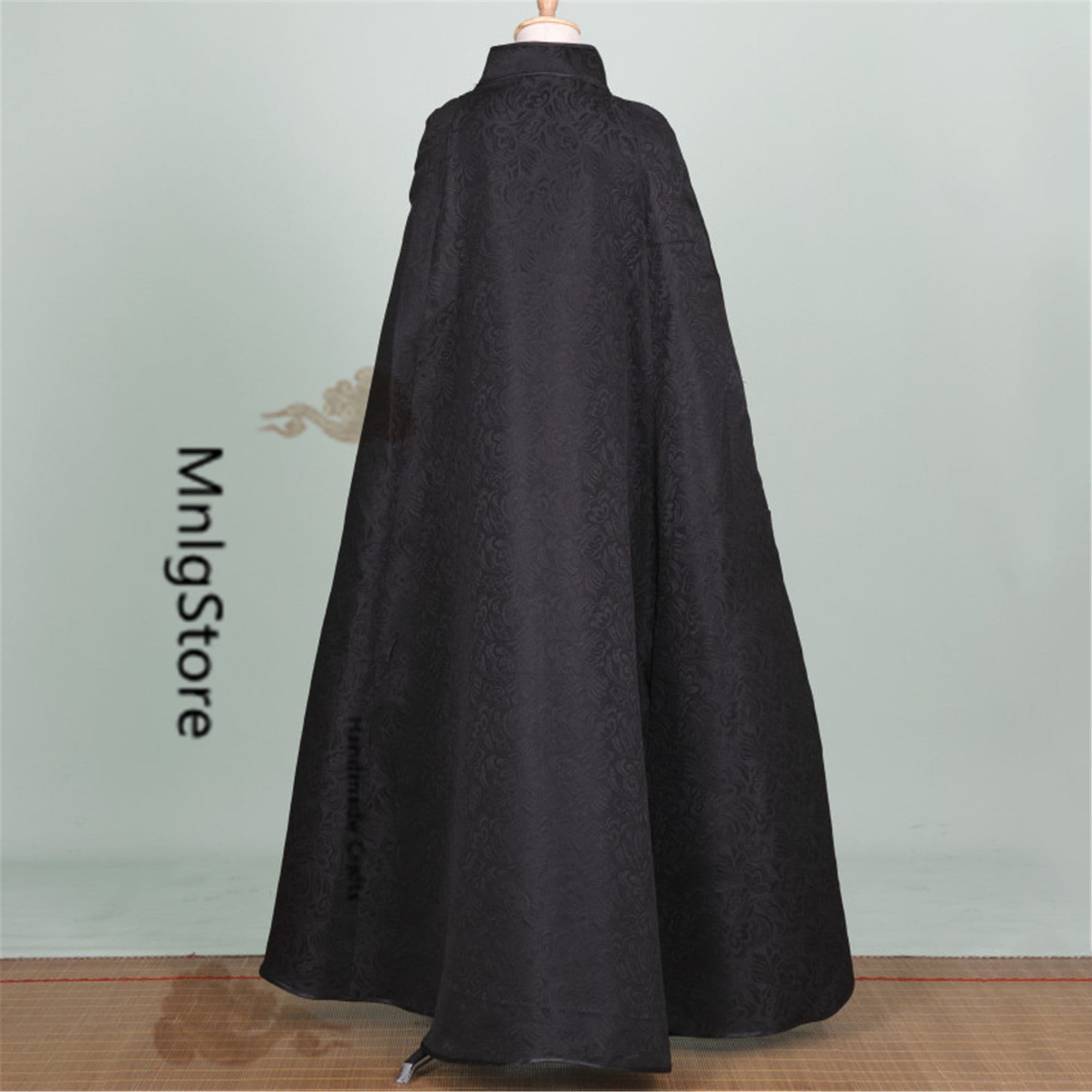 Black Cape, Halloween Cosplay Cape, Men Cloak With Stand Collar ...