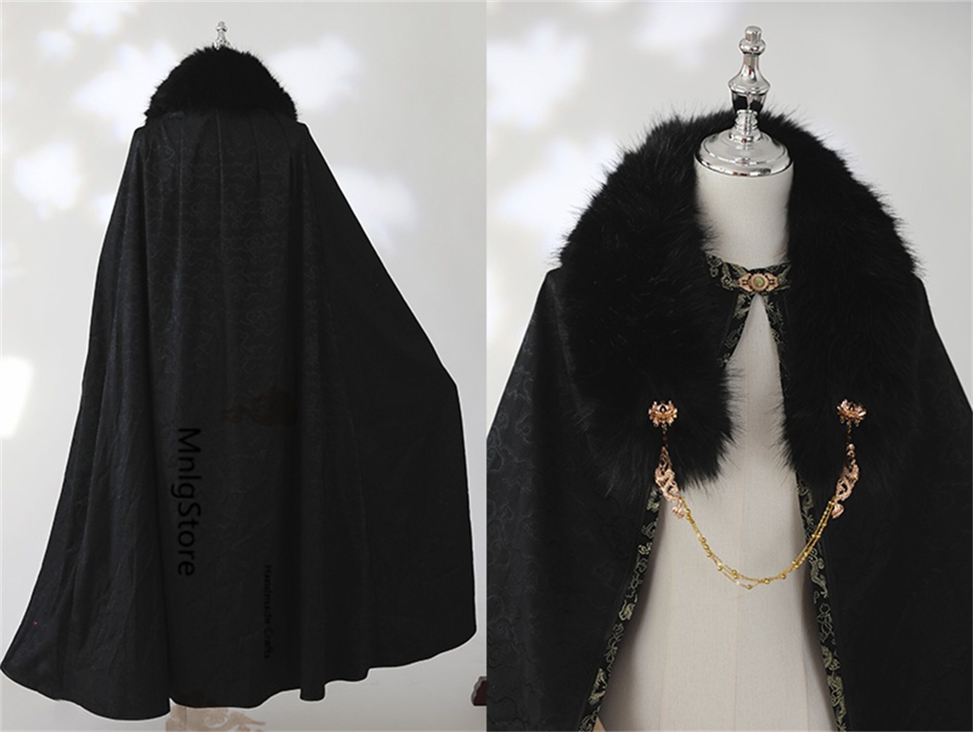 Handmade Cape, With Fur Collar, Couple Cape, Festival Cape for Adults ...