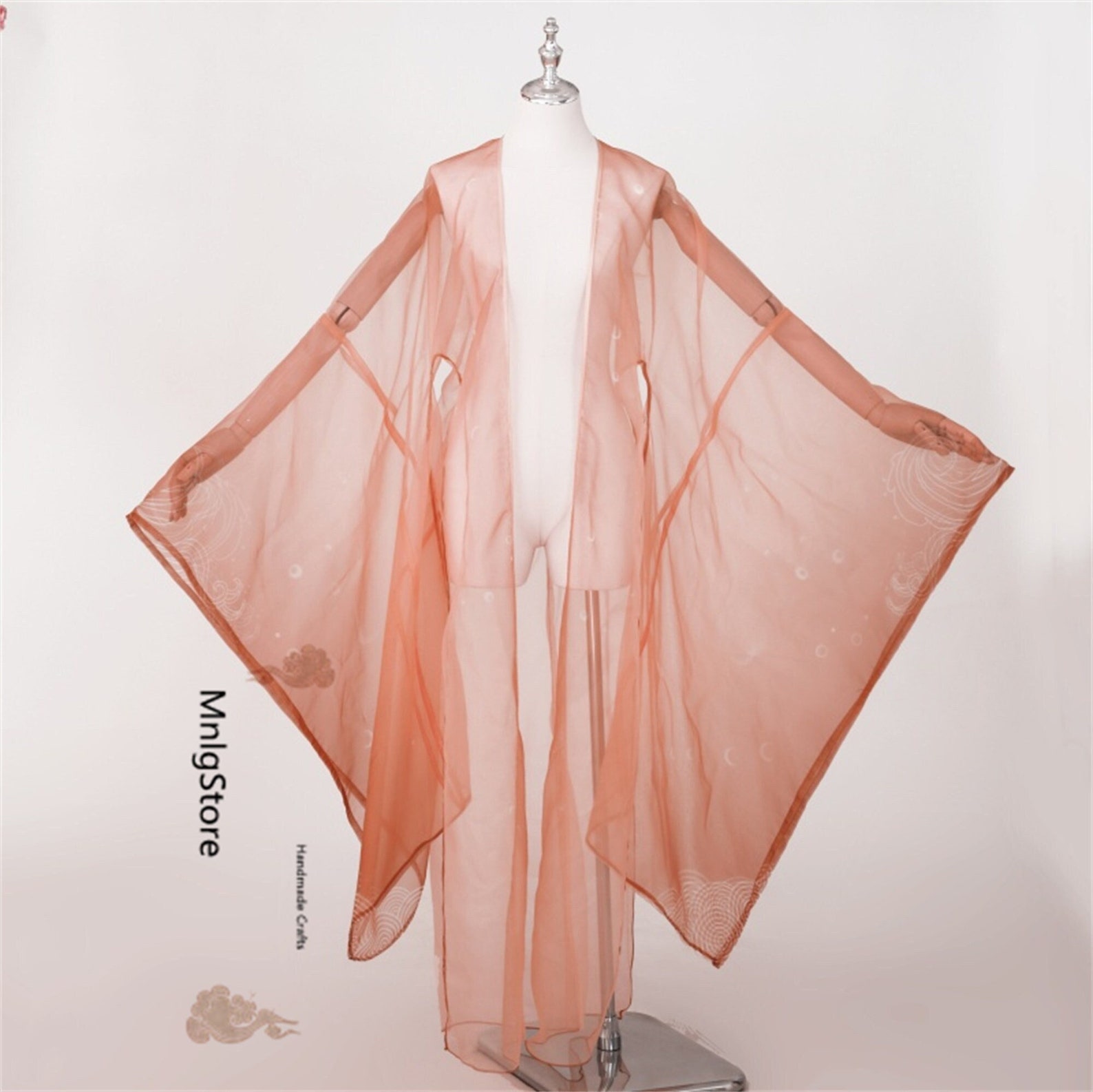 New Arrival Chiffon Cape, Fairy Cape With Wide Sleeves, Orange Cape ...