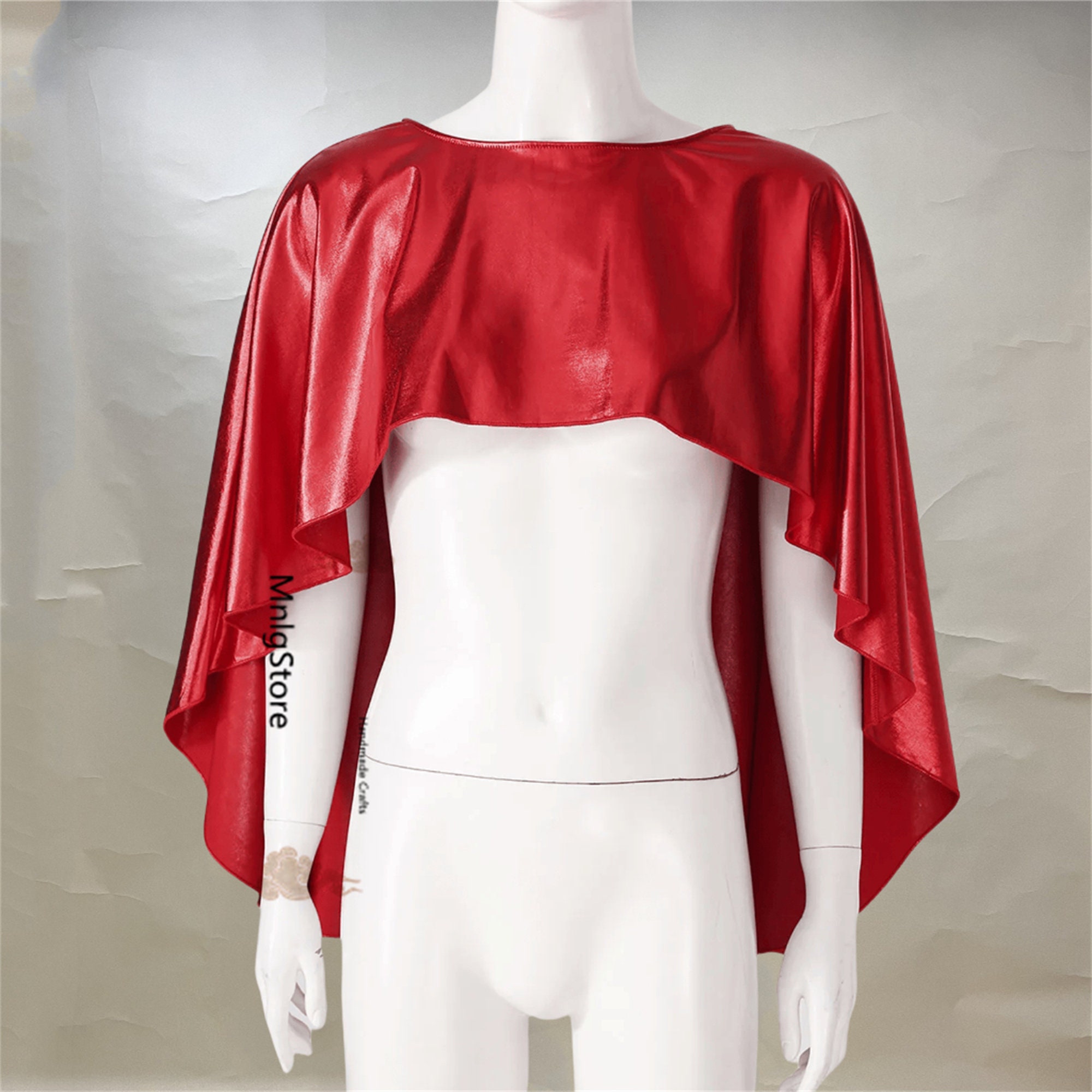 New Shiny Cape, Sleeveless Cape, Attire Shawl, Asymmetric Front and ...