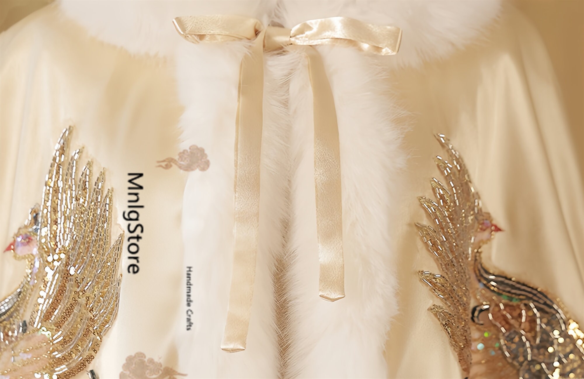 Short Hooded Cape, Embroidery Phoenix Cape, Wedding Cape, Dress Cape ...