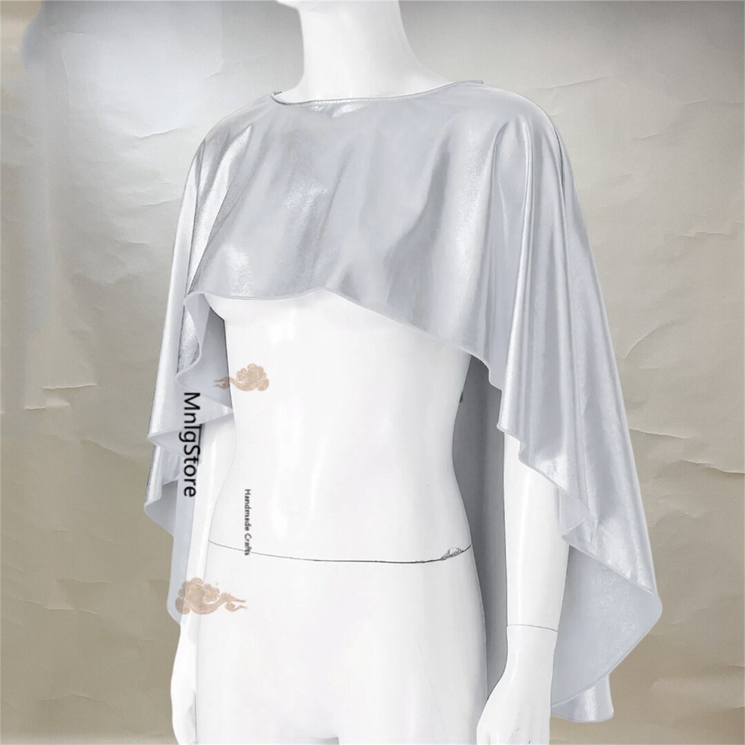 New Shiny Cape, Sleeveless Cape, Attire Shawl, Asymmetric Front and ...