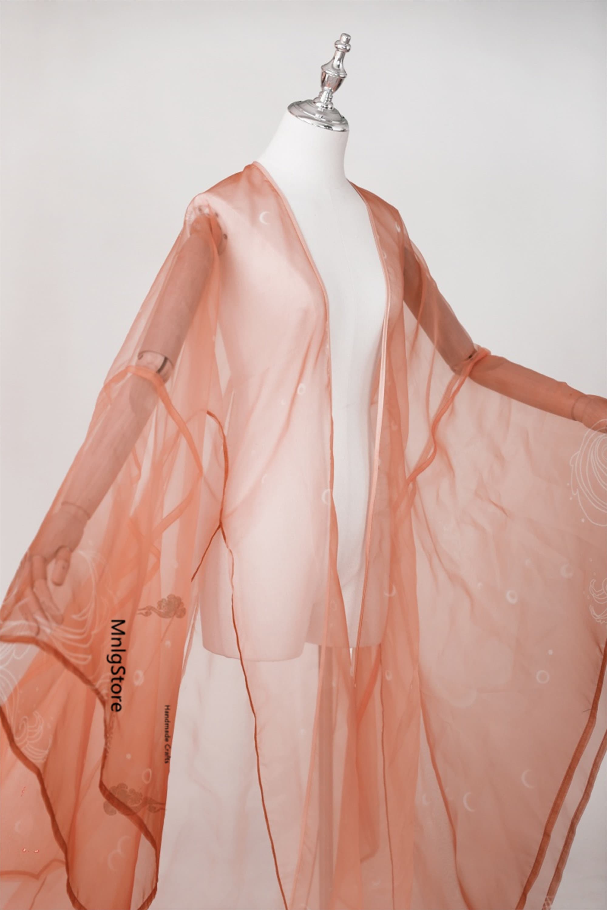 New Arrival Chiffon Cape, Fairy Cape With Wide Sleeves, Orange Cape ...