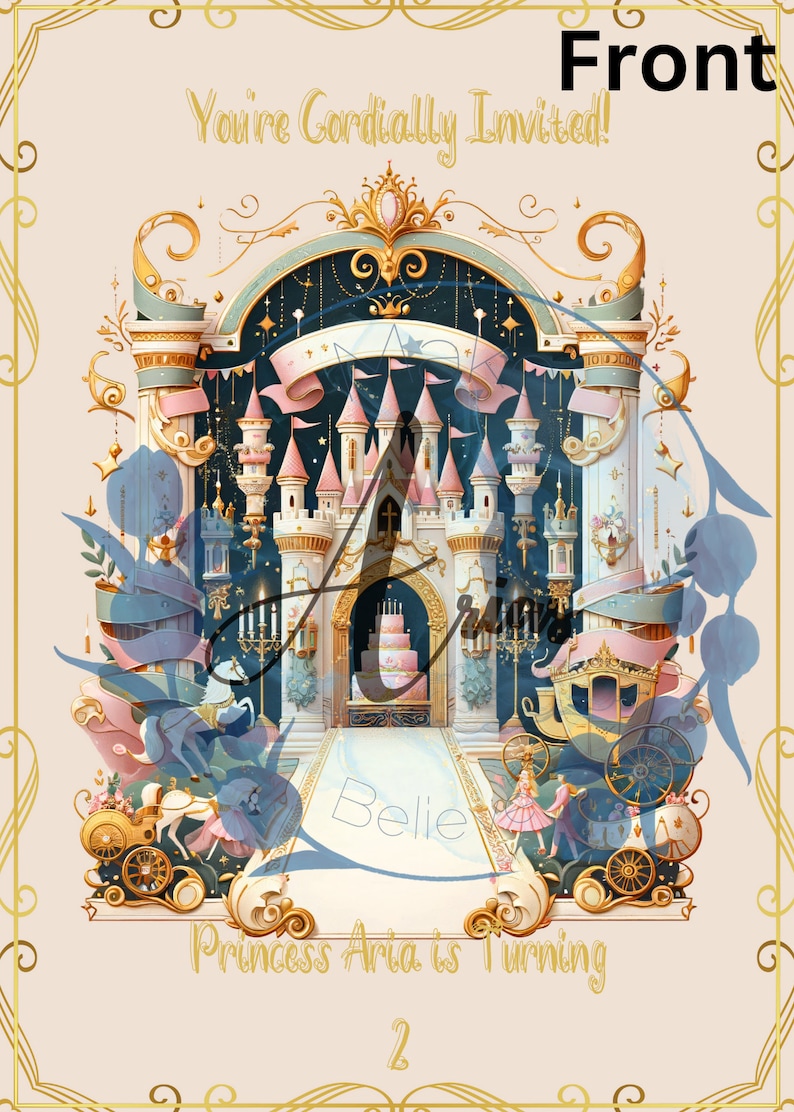 Princess Ball Birthday Digital Invitation Editable Template. It's ...