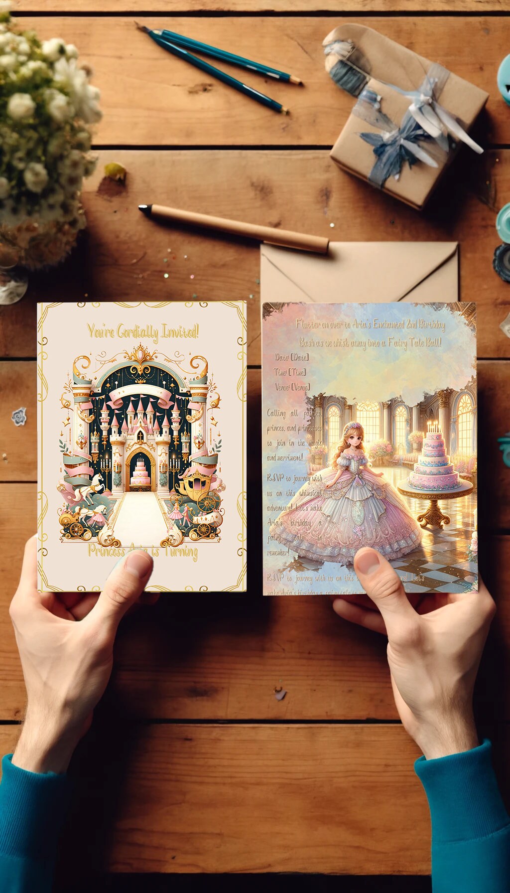 Princess Ball Birthday Digital Invitation Editable Template. It's ...