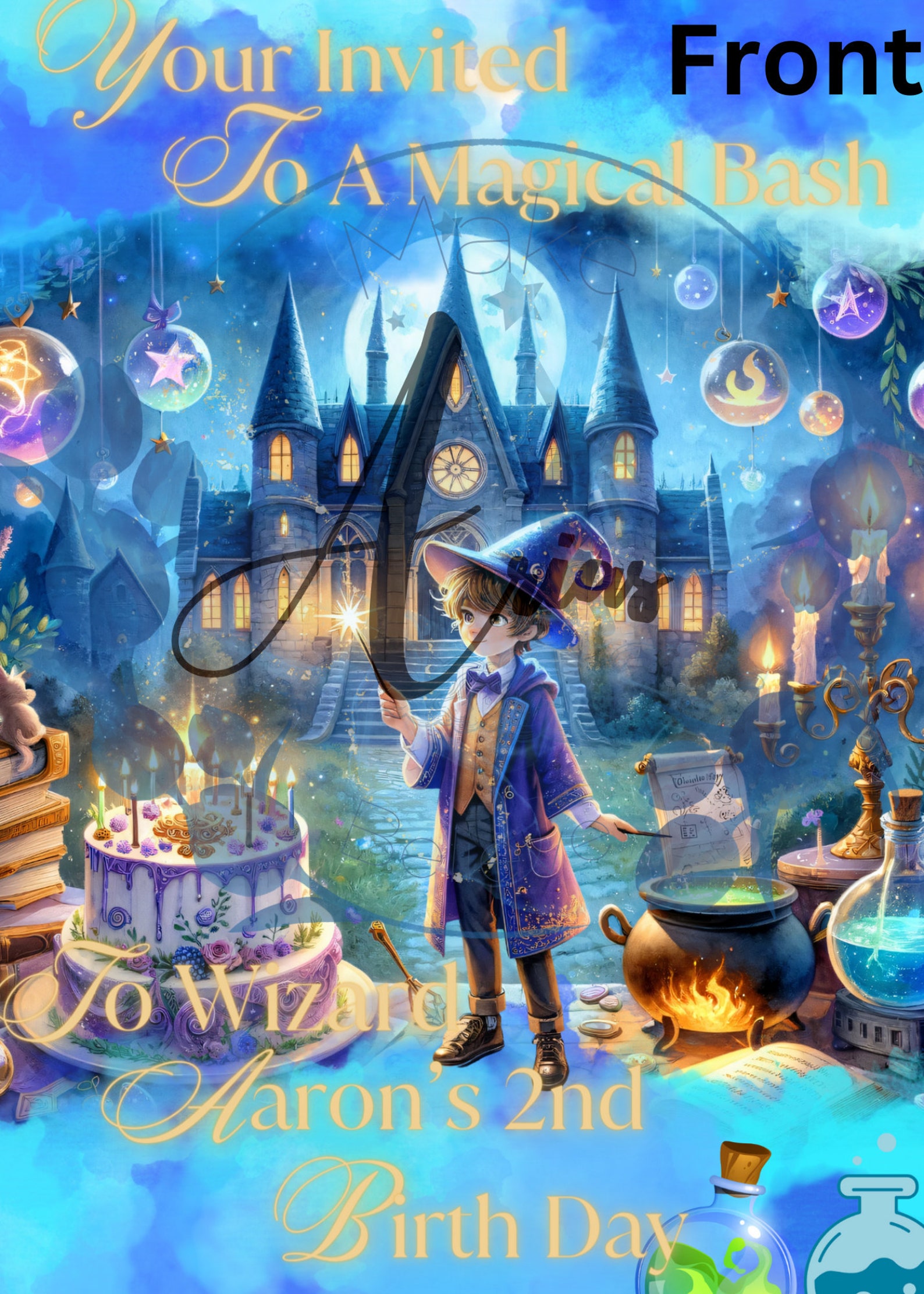Wizard Birthday Digital Invitation Editable Template. It's Printable ...
