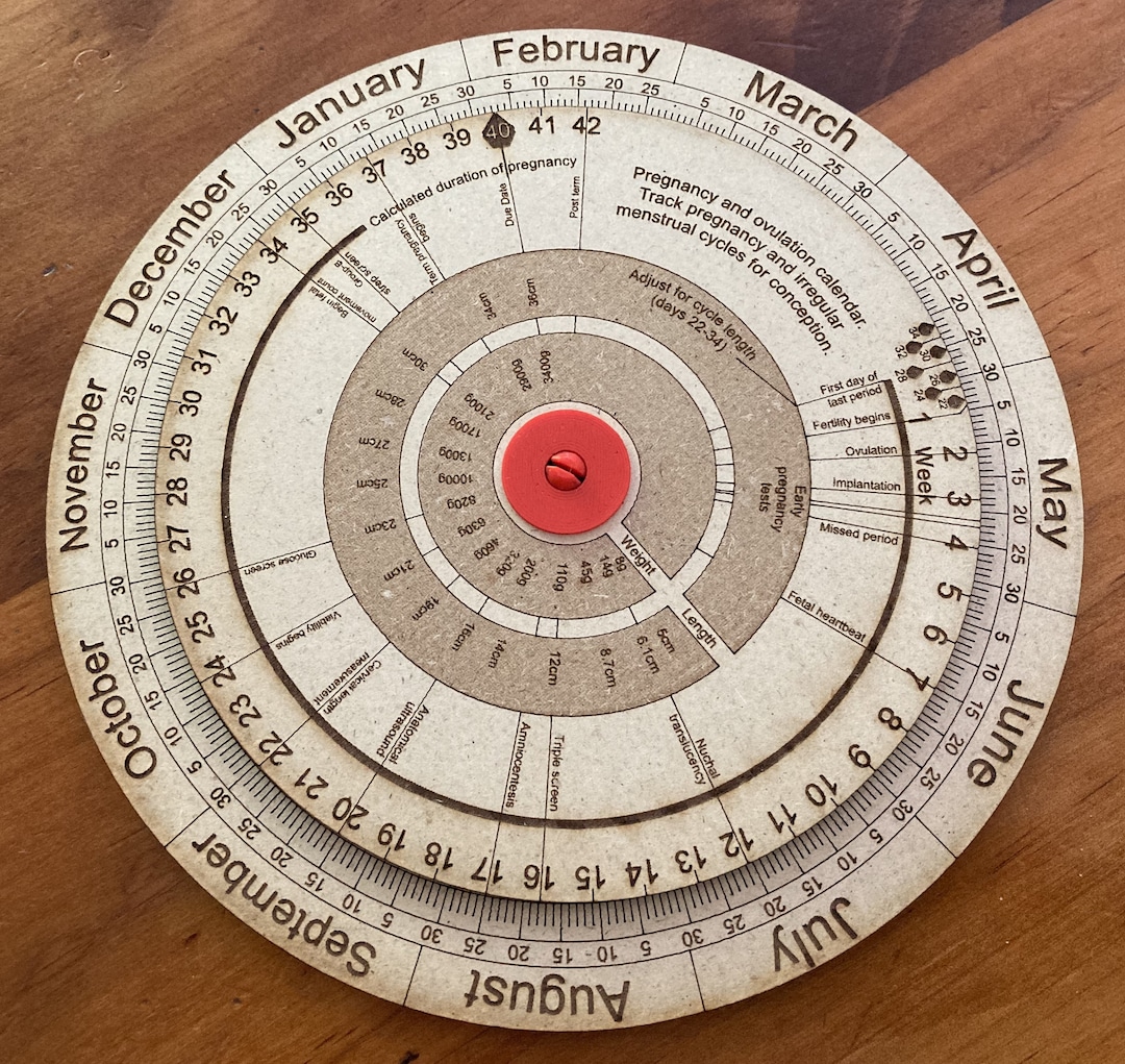 Pregnancy and Ovulation Calendar Wheel. - Etsy