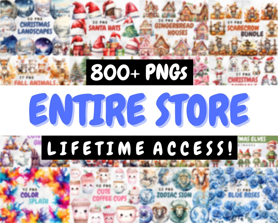 Lifetime Watercolor Clipart Bundle: Unlimited Access to Entire Shop's ...