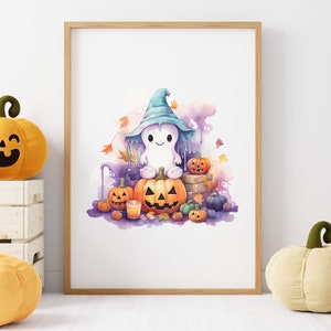 Spooky Ghost Clipart, Watercolor Clipart, Cute Ghosts, Scrapbook, Paper ...