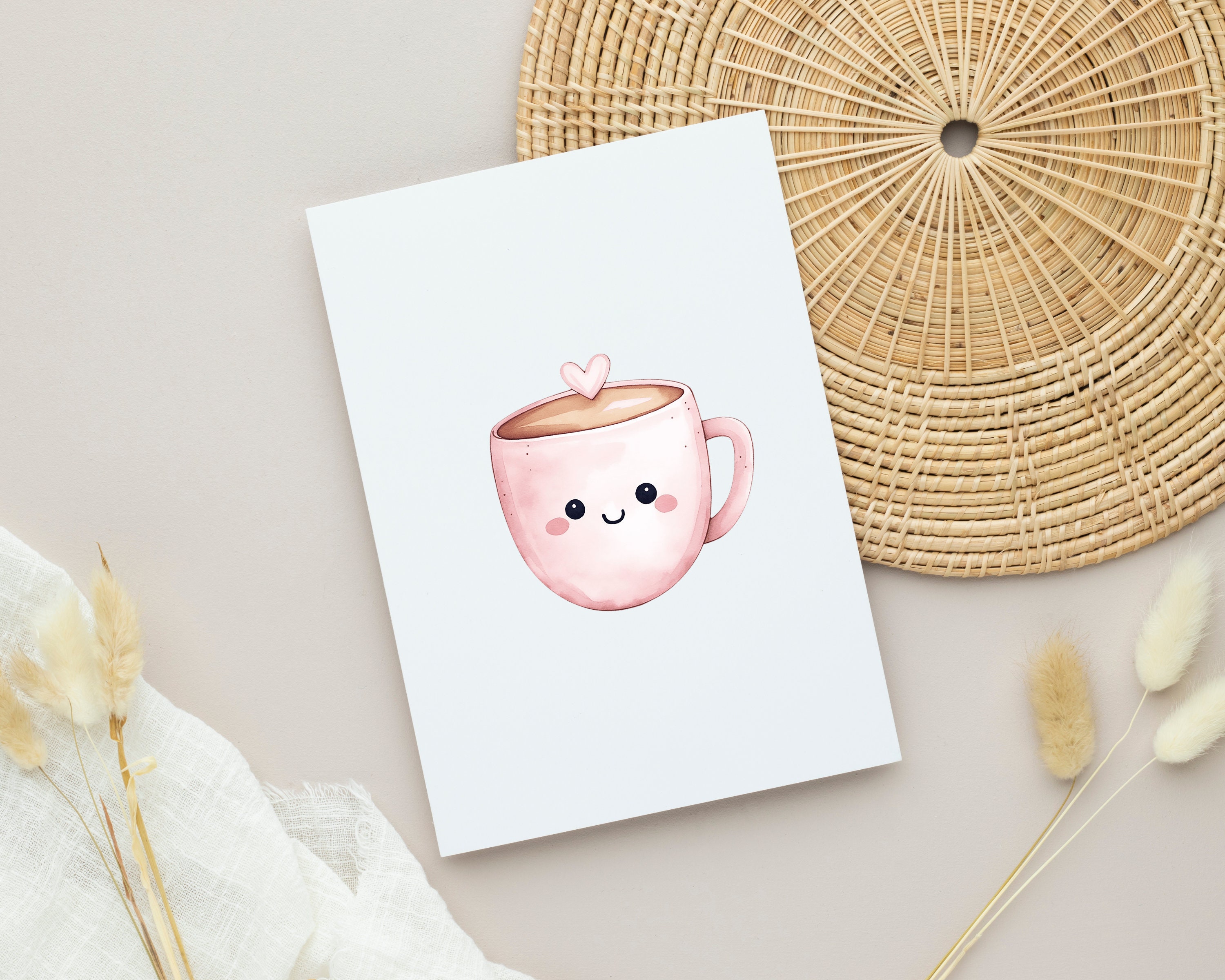 Watercolor Cute Coffee Cup Clipart, Coffee Love, Kawaii Coffee Cups ...