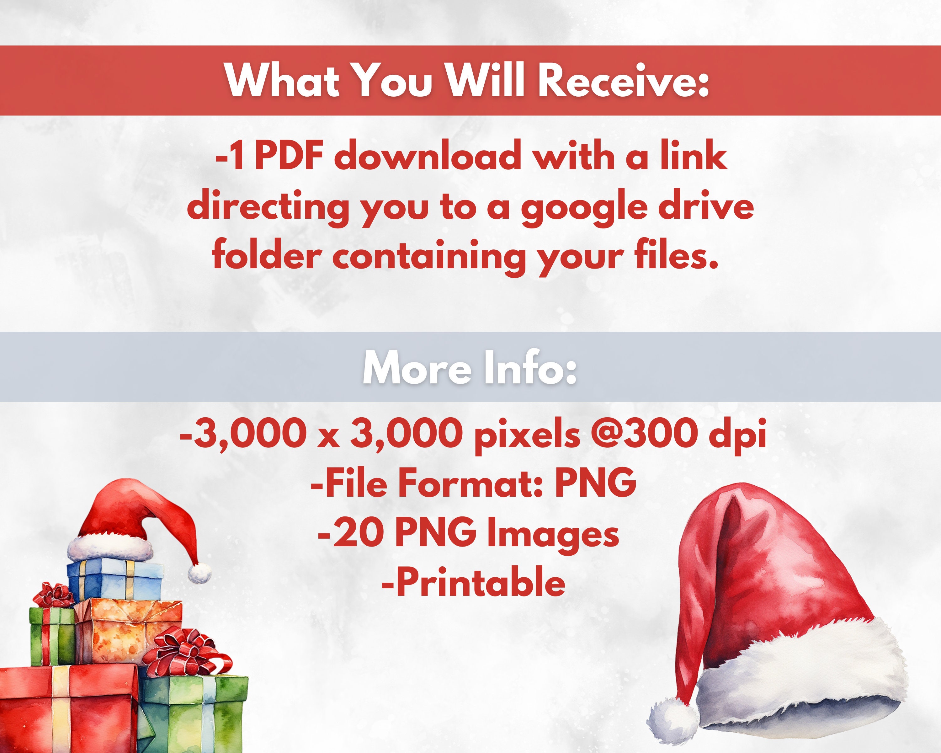 Watercolor Santa Hat Clipart Bundle Santa Clause Hat Printable PNG ...