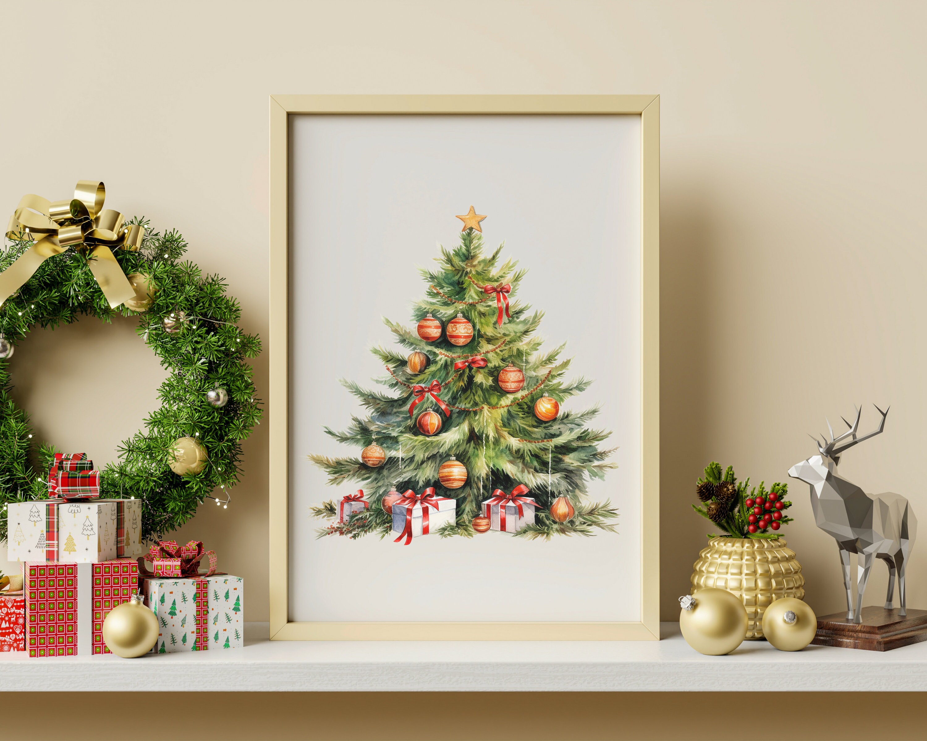 Watercolor Christmas Tree Clipart Bundle Tree PNG Printable Images for ...