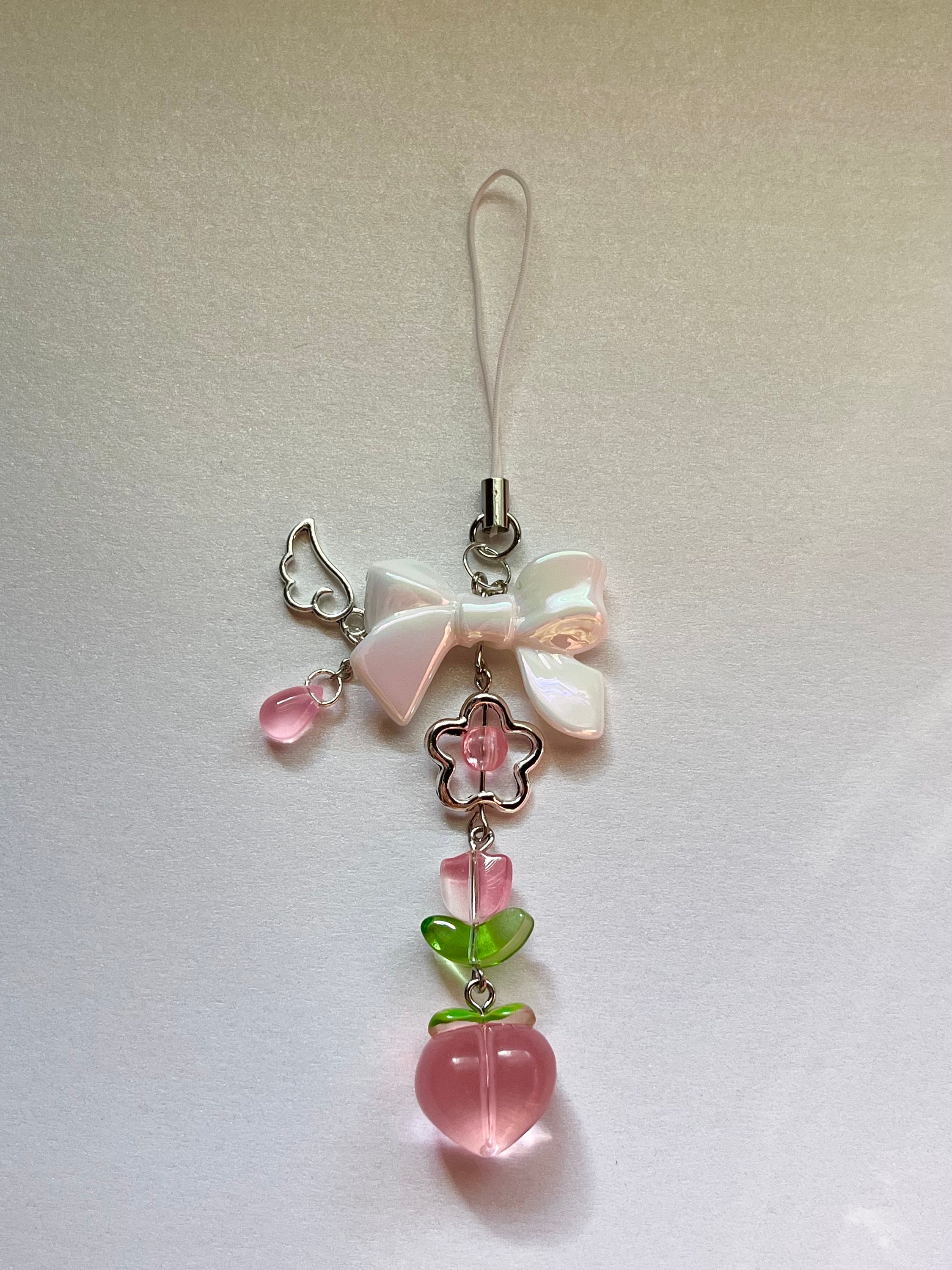 Cute Phone Charms / Peach Charm, Whale Shark Charm, Bow Charm ...