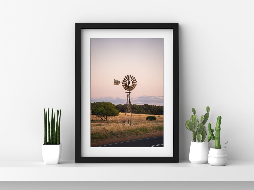 Outback Wall Art Rustic Windmill Photo Print Housewarming Gift ...