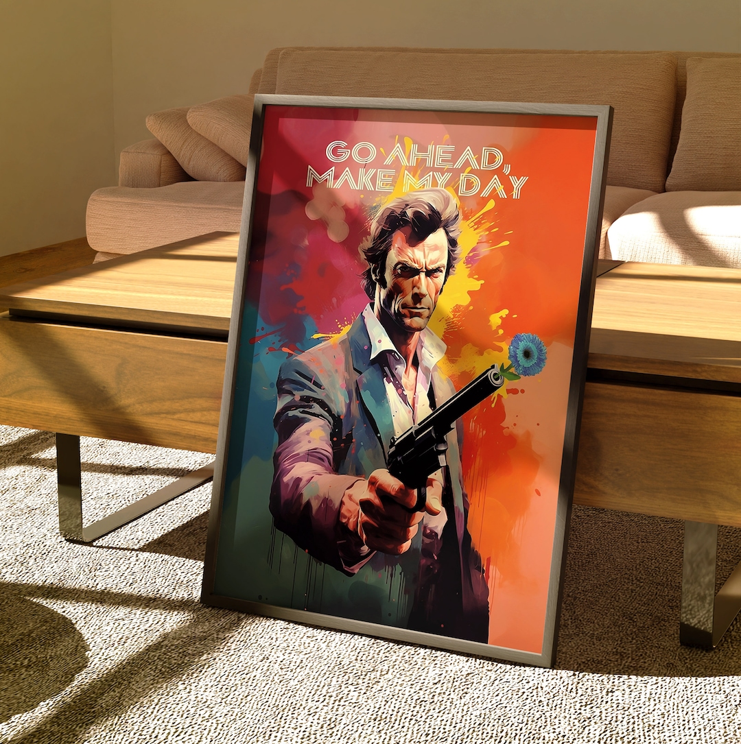 Go Ahead Make My Day Poster, Vintage Action Hero Wall Decor, Retro ...