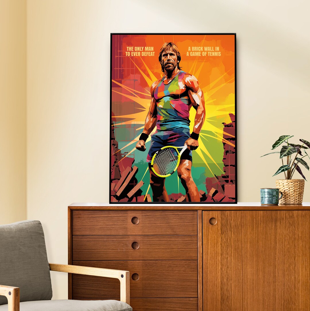 Chuck Norris Joke Poster, Funny Tennis Sport Wall Decor, "the Only Man ...