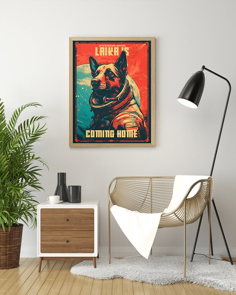 Laika Space Dog Poster, Astronaut, Coming Home - Etsy