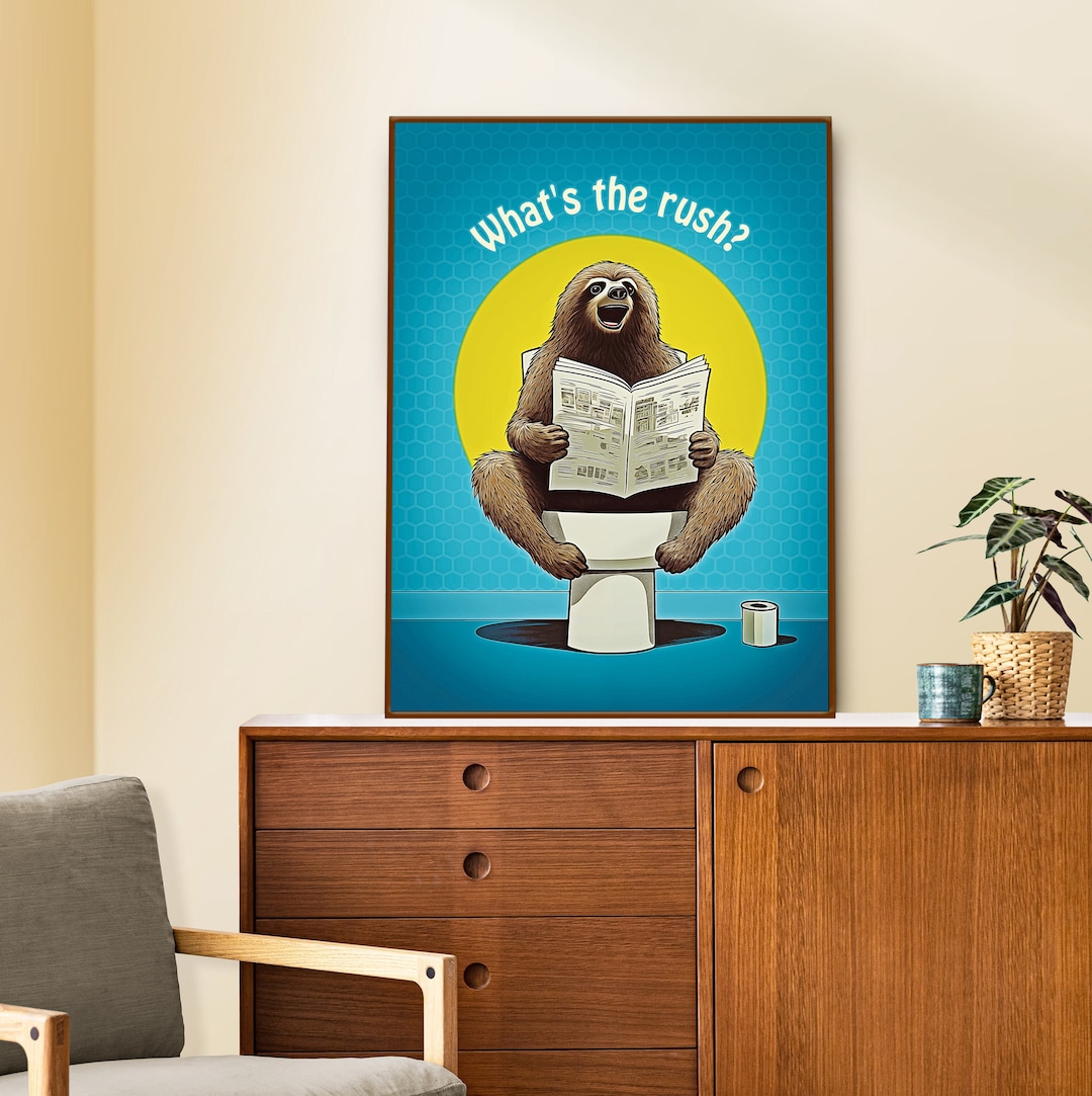 Whats the Rush? Poster, Funny Pooping Bathroom Home Wall Decor ...
