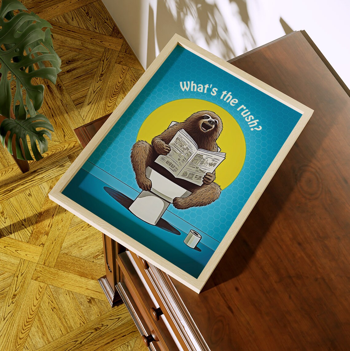Whats the Rush? Poster, Funny Pooping Bathroom Home Wall Decor ...