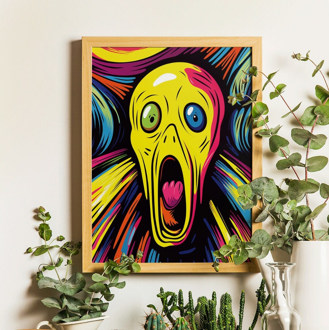 The Scream Poster, Classic Edward Munck Skrik Inspired Vintage Cartoon ...
