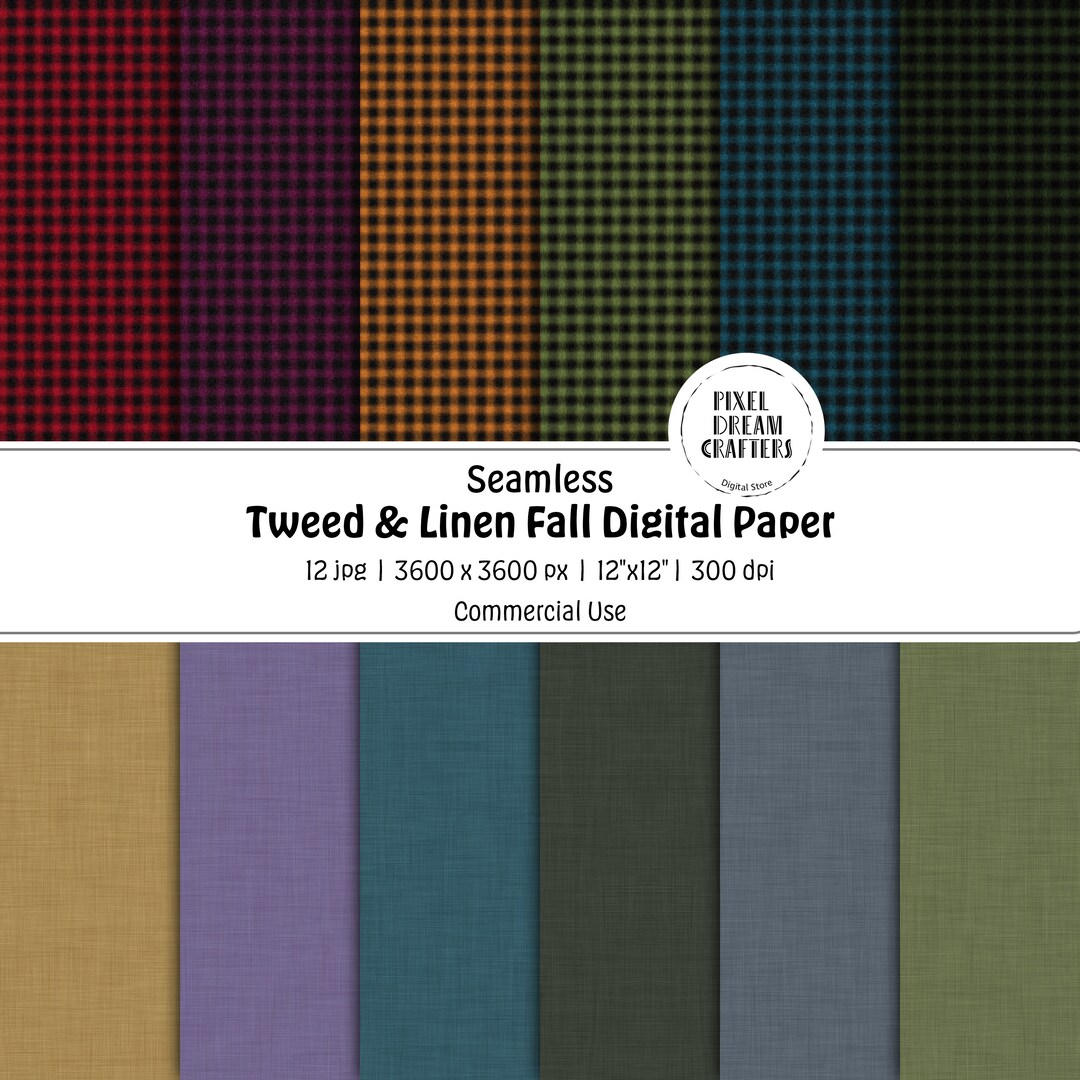 Tweed & Linen Fall Digital Paper Printable Paper for Scrapbooking ...