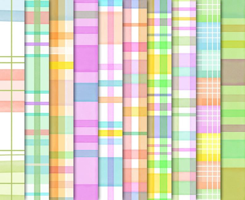 Watercolor Plaid Pattern Digital Paper Seamless for Scrapbooker Pattern ...