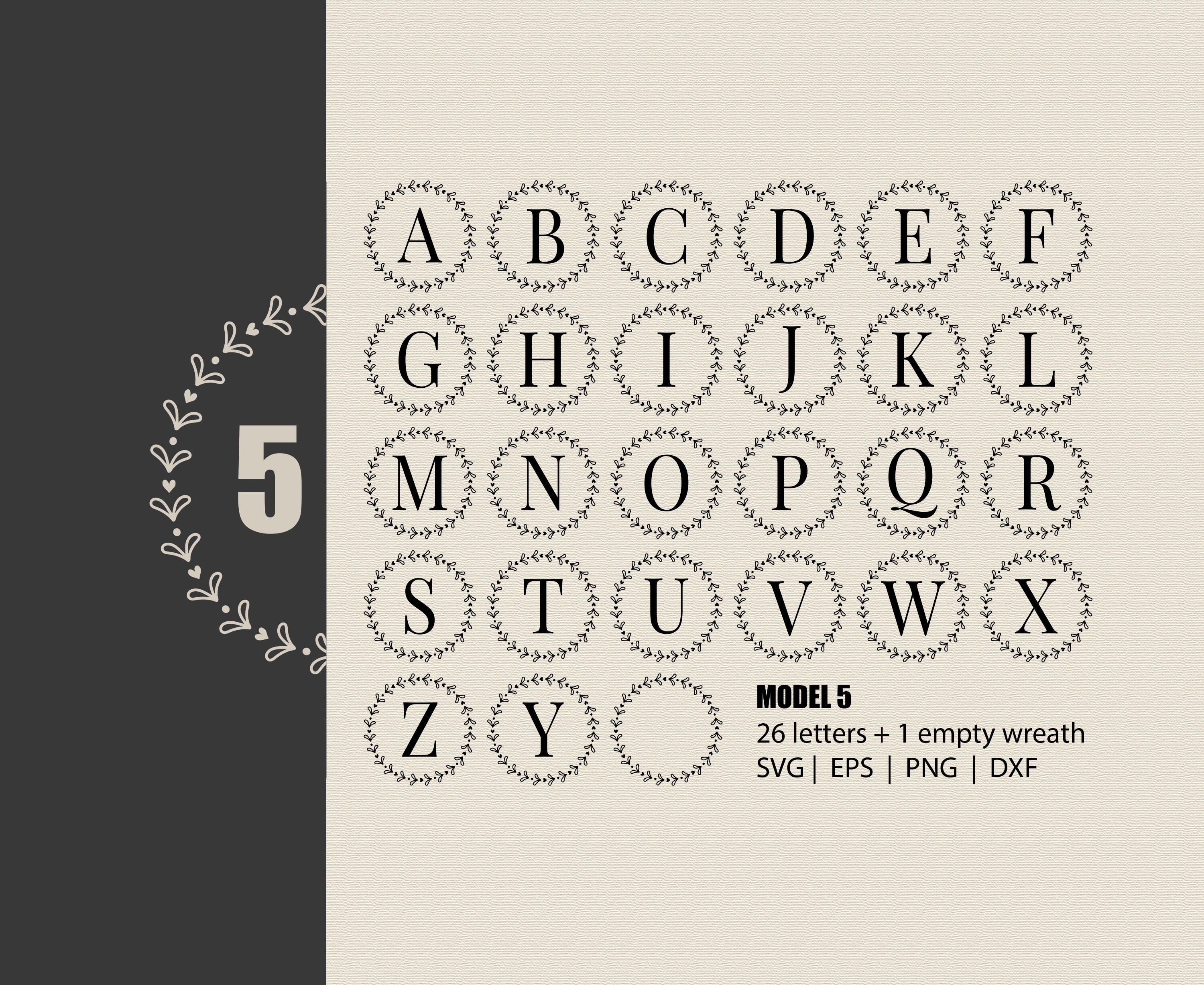 Monogram SVG Bundle, SVG Font Bundle, Doodle Wreath, Svg Letters ...