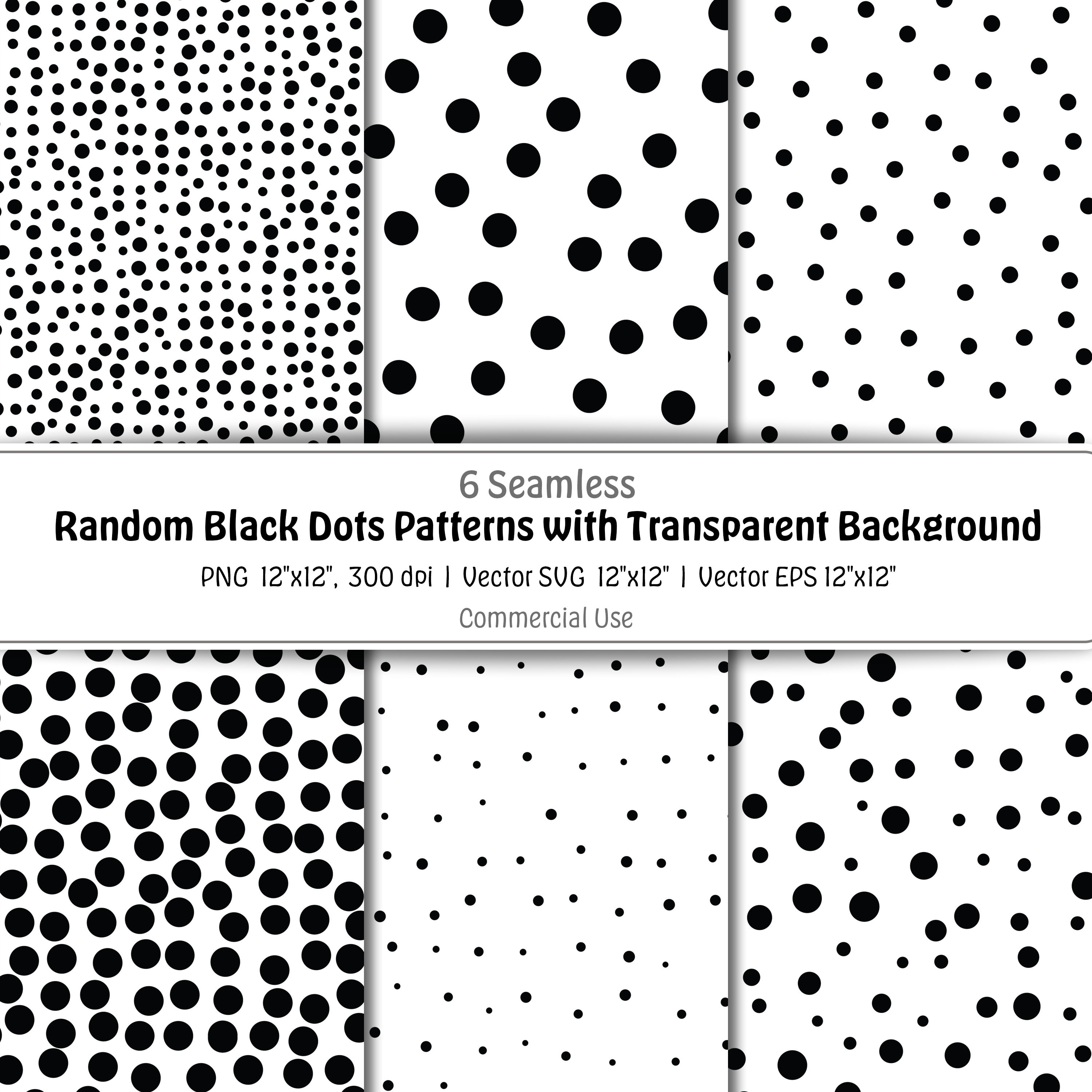 Random Black Polka Dot Seamless Pattern With Transparent Background ...