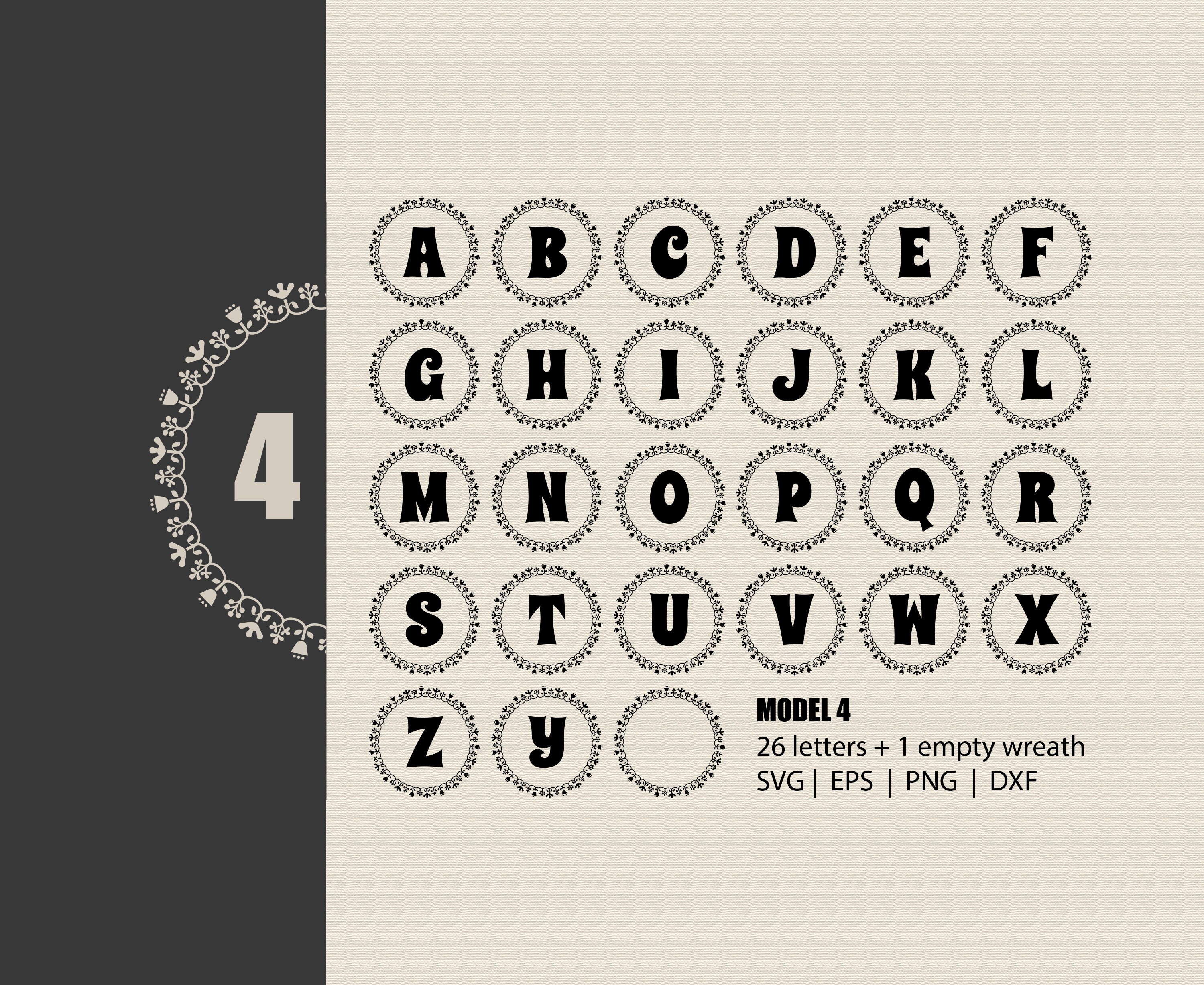 Monogram SVG Bundle, SVG Font Bundle, Doodle Wreath, Svg Letters ...