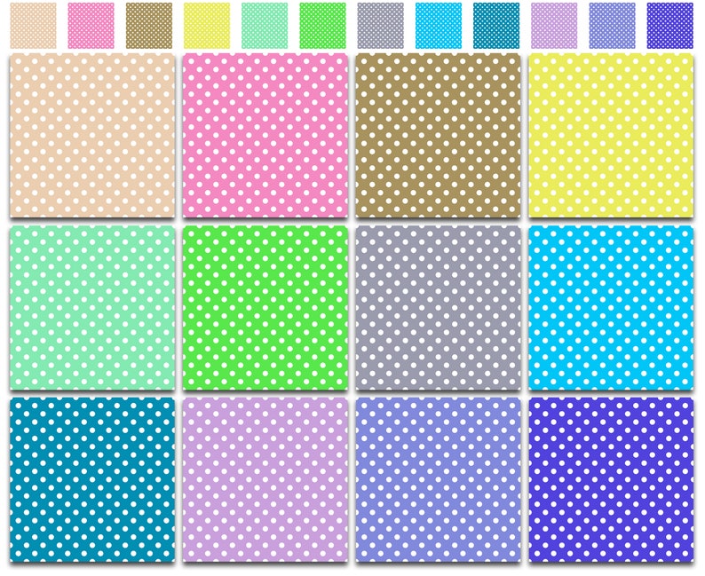 Spring Polka Dots Digital Paper Pack Seamless Springtime Dots ...