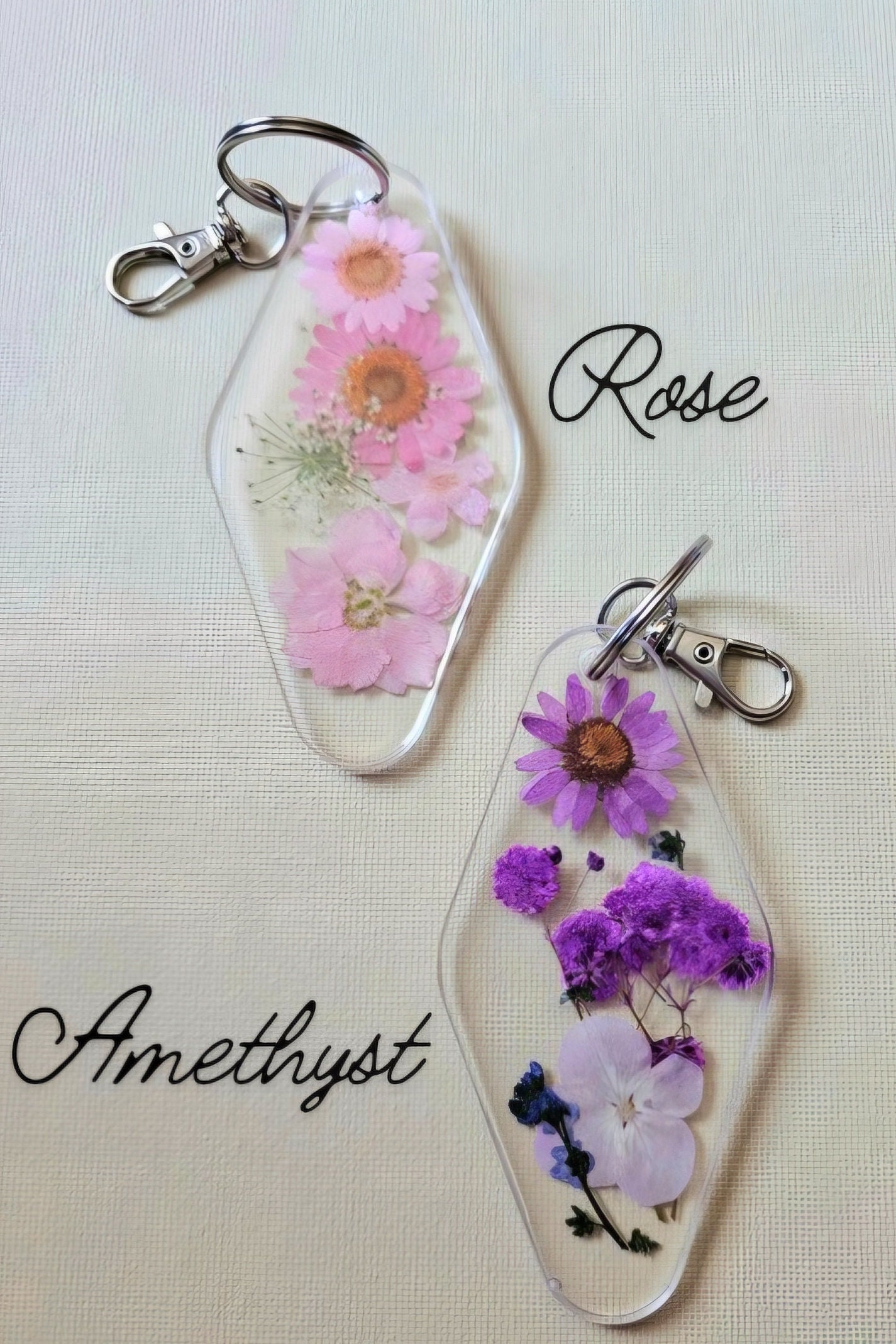 Dry Pressed Flower Keychain Real Flower Resin Keychain Birthday Gift ...