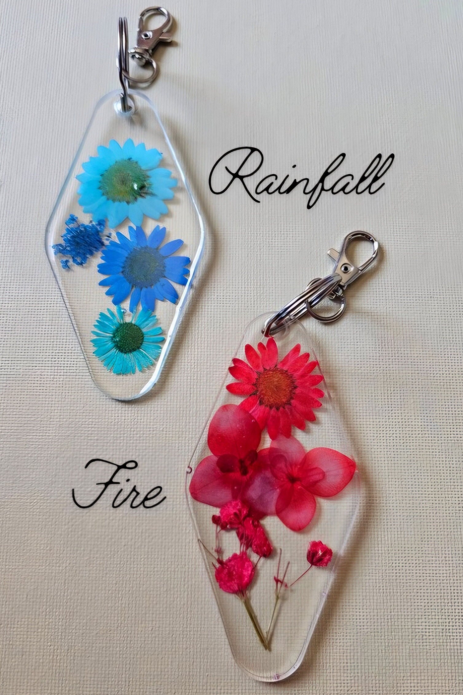 Dry Pressed Flower Keychain Real Flower Resin Keychain Birthday Gift ...
